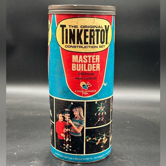 Vintage | Toys | Vintage Tinkertoy Master Builder Construction Set ...